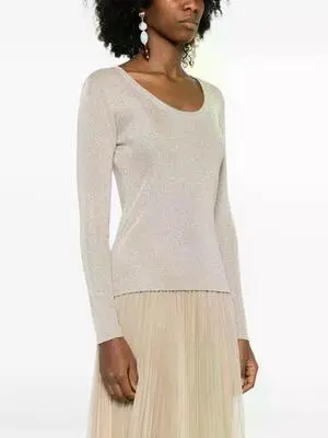 Fabiana Filippi Scoop-neck Long-sleeve Top