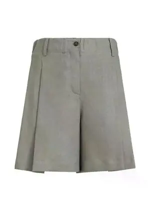 Brunello Cucinelli Linen Shorts With Drawstring And Pleats