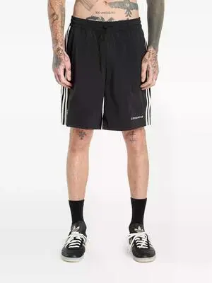Adidas By Consortium Stripe-detail Track Shorts - Black