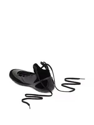 Ecco Biom Lite Lace-up Ballet Flats - Black