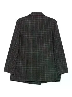 NIU Double-breasted Check Blazer