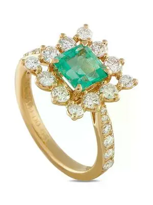 LB EXCLUSIVE Diamond And Emerald Ring - Gold