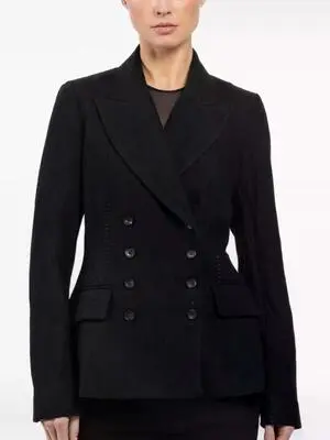 Masnada Button Double-breasted Jacket - Black