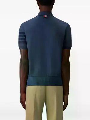 Thom Browne Garment Overdyed Jersey 4-bar Polo Shirt - Blue