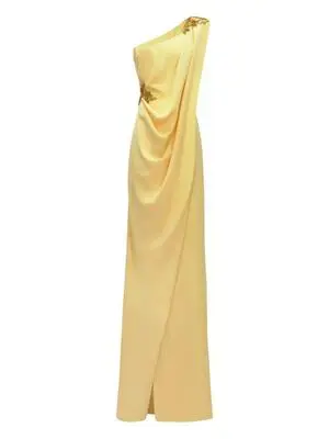 Women's Draped One-Shoulder Maxi Evening Dresses