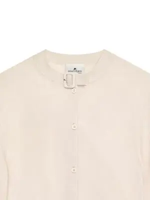 COURREGES Buckle-detail Button Cardigan - Neutrals