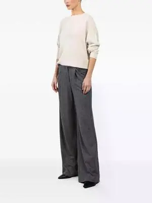 Veronica Beard Pleated Wide Leg Trousers