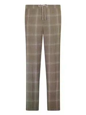 Malo Checked Drawstring Trousers