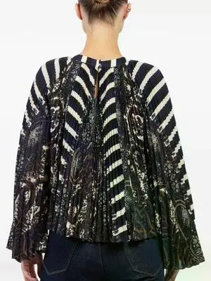 Ulla Johnson Striped Pleated Blouse