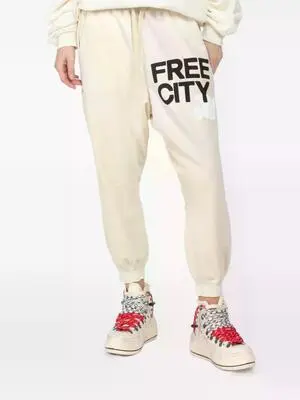 FREECITY Logo-print Track Pants - Neutrals