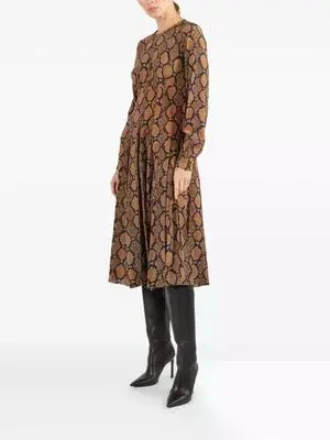 Michael Kors Long-sleeve Flared Midi Dress