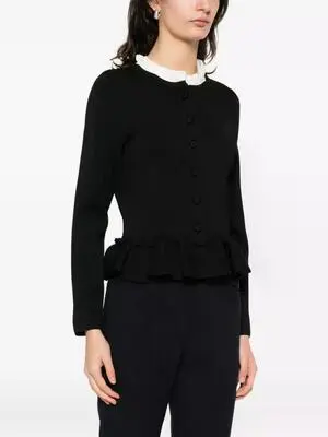 Sandro Ruffled Cardigan With Detachable Collar