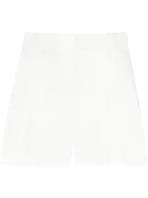 Another Tomorrow Linen Pleated Shorts - White