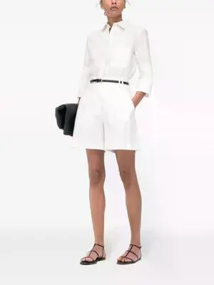 Another Tomorrow Linen Pleated Shorts