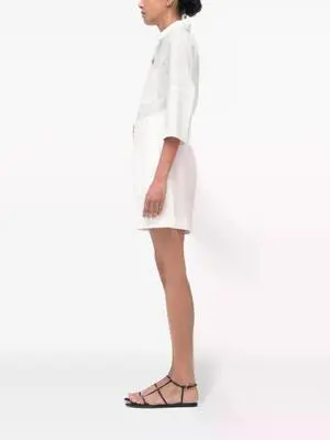 Another Tomorrow Linen Pleated Shorts