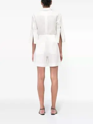 Another Tomorrow Linen Pleated Shorts