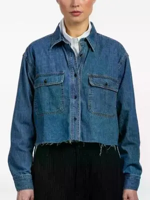 ASKK NY Crosby Houndstooth Panel Cropped Shirt