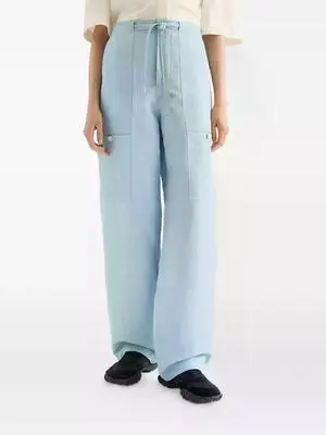 JIL SANDER Drawstring Cargo Linen Trousers