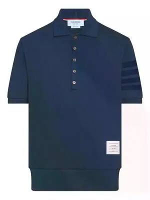 Thom Browne 4-bar Buttoned-up Polo Shirt - Blue