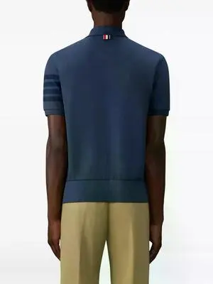 Thom Browne 4-bar Buttoned-up Polo Shirt - Blue