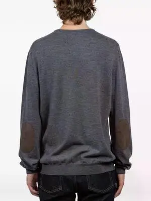 GRAN SASSO Elbow-patch Crew-neck Sweater