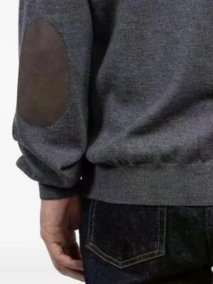 GRAN SASSO Elbow-patch Crew-neck Sweater