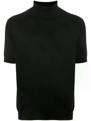 PORTS V Short-sleeved Roll-neck Top - Black