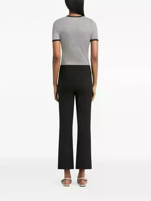 COURREGES Houndstooth Pattern T-shirt With Contrast Trim - Grey