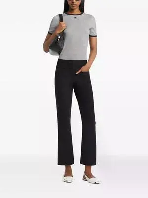 COURREGES Houndstooth Pattern T-shirt With Contrast Trim