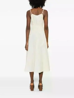 Pinko Amie Gathered Midi Dress - Neutrals