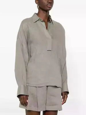 Brunello Cucinelli Linen Blouse - Grey