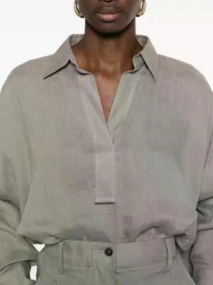 Brunello Cucinelli Linen Blouse - Grey