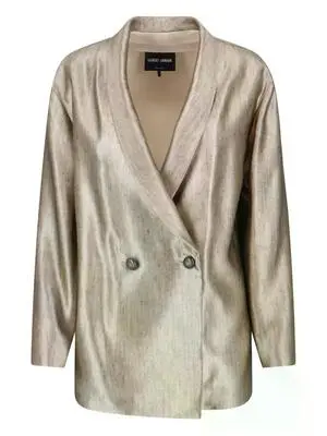 Giorgio Armani Double-breasted Silk Blazer - Neutrals