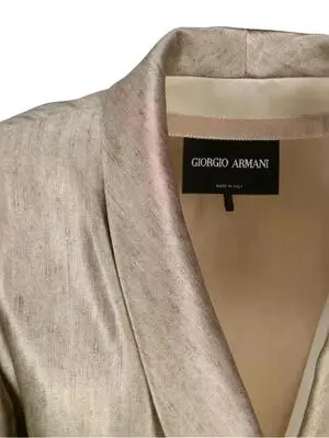Giorgio Armani Double-breasted Silk Blazer - Neutrals