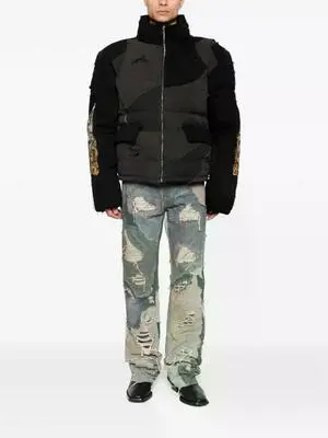 WHO DECIDES WAR BY EV BRAVADO Distressed Patchwork Jeans