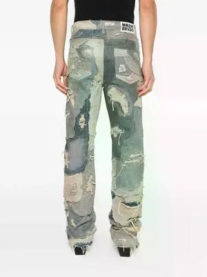WHO DECIDES WAR BY EV BRAVADO Distressed Patchwork Jeans