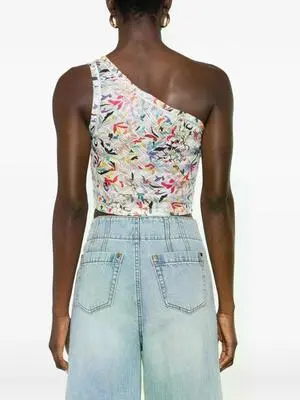 Missoni Floral One-shoulder Cropped Top - White