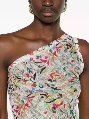 Missoni Floral One-shoulder Cropped Top - White