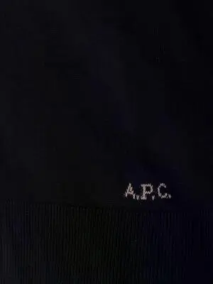 A.p.c. Embroidered Logo Crew-neck Sweater - Black