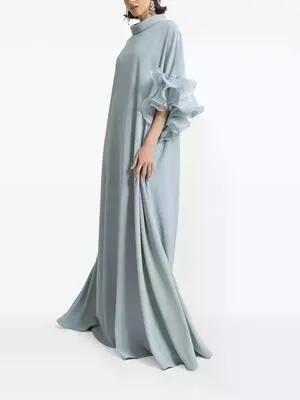 GEMY MAALOUF Ruffled-cuff Mock-neck Maxi Dress
