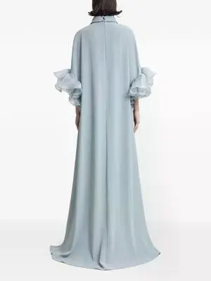 GEMY MAALOUF Ruffled-cuff Mock-neck Maxi Dress