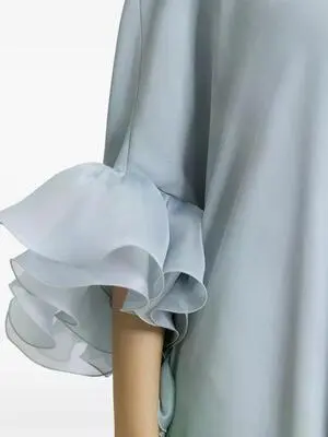 GEMY MAALOUF Ruffled-cuff Mock-neck Maxi Dress