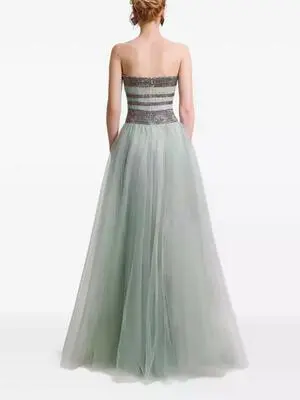 GEMY MAALOUF Embellished Corset Tulle Gown