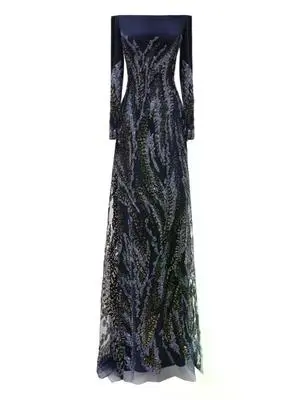 GEMY MAALOUF Beaded Off-shoulder Gown