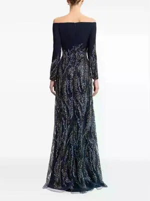 GEMY MAALOUF Beaded Off-shoulder Gown