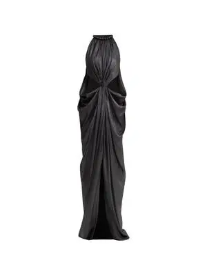 GEMY MAALOUF Embellished-neck Draped Maxi Dress