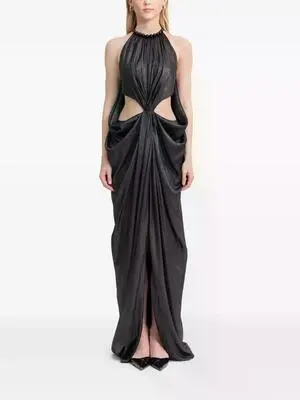 GEMY MAALOUF Embellished-neck Draped Maxi Dress