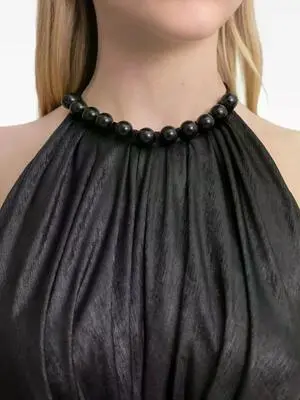 GEMY MAALOUF Embellished-neck Draped Maxi Dress