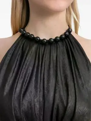 GEMY MAALOUF Embellished-neck Draped Maxi Dress