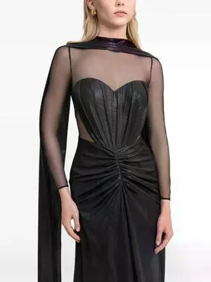 GEMY MAALOUF Cape-overlay Maxi Dress